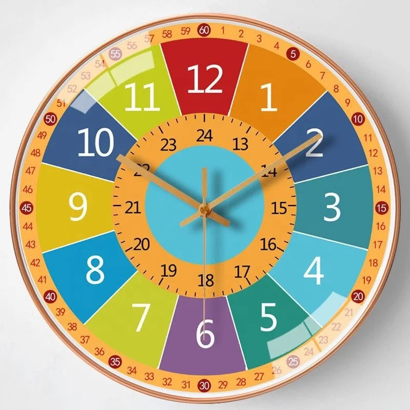 Educational Wall Clock | 7.9 in | Colorful Time Learning Display for K ...